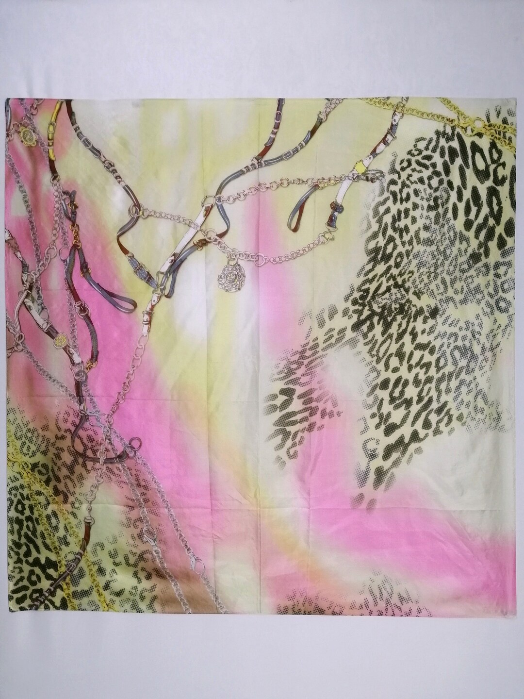 Leopard Silk Square Scarf, Animal Print Head Scarf, Large Silk Summer ...