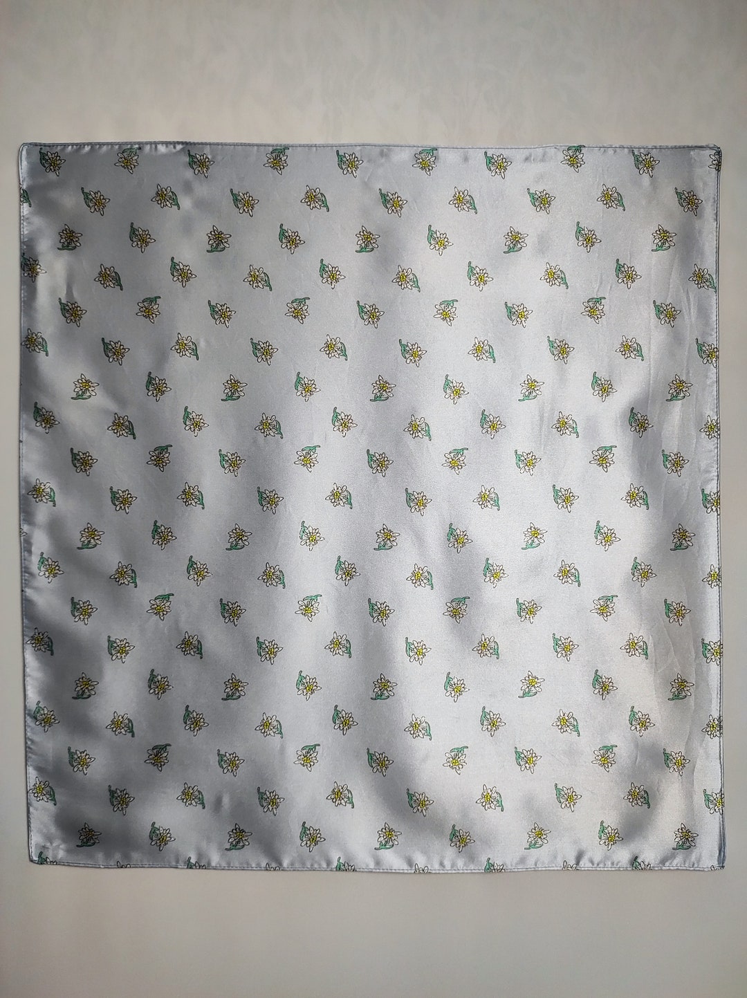 Edelweiss Bandana Scarf, Austrian Floral Square Scarf, Trachten Dirndl ...