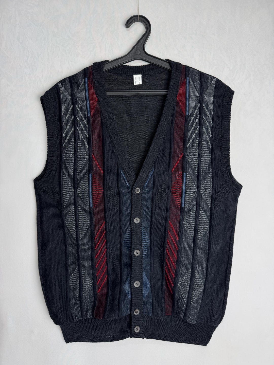 Vintage Wool Blend Vest, 90s Unisex Striped Vest, Grandpa Sleeveless ...