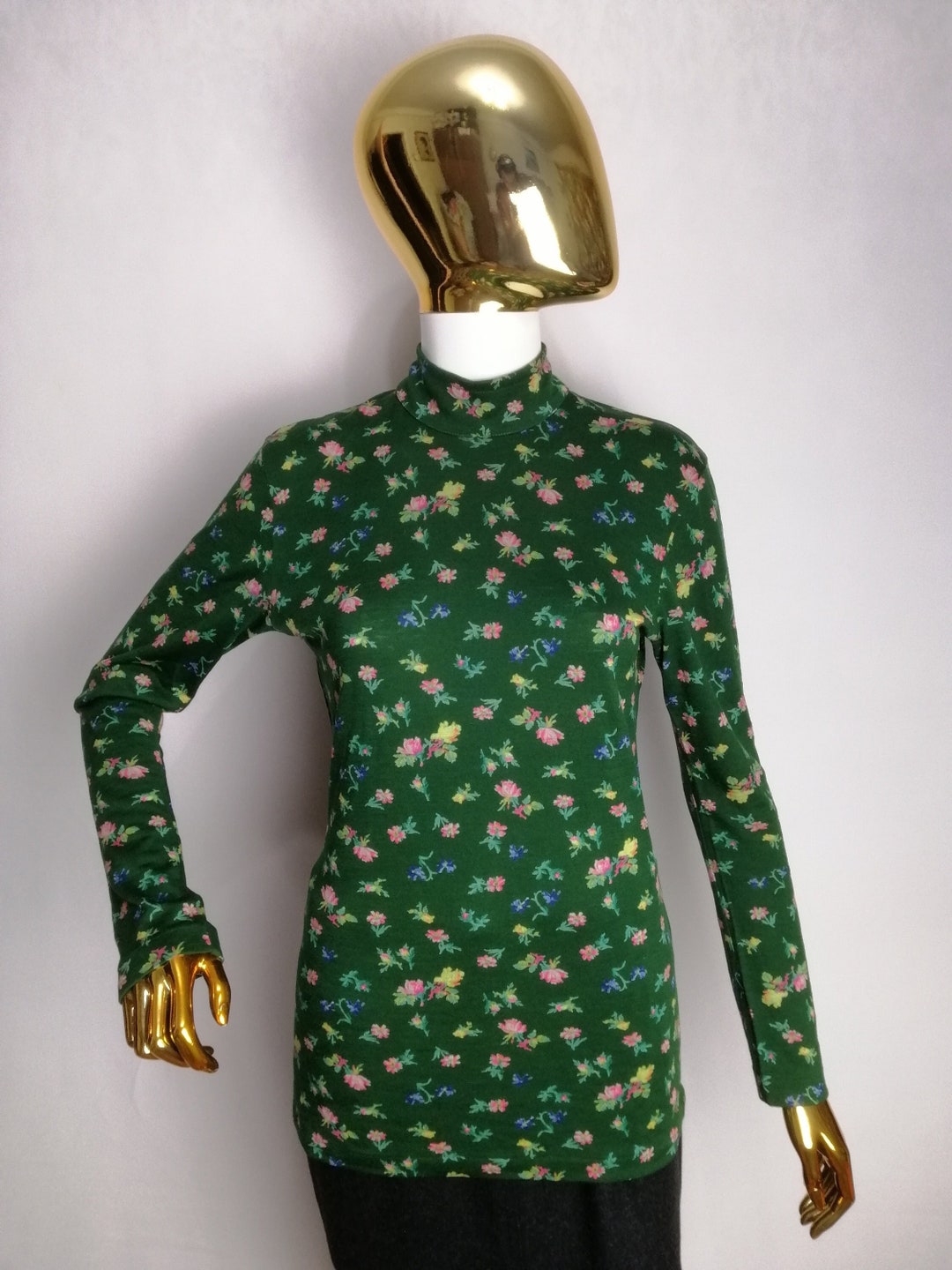 KENZO PARIS Wool Sweater, 80s Floral Print Jumper, Authentic French ...