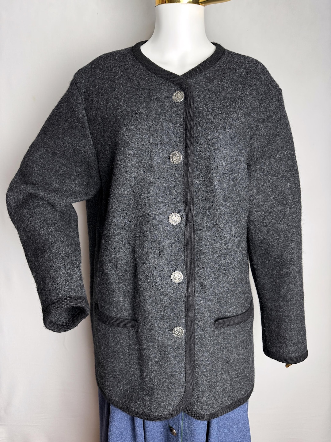 Boiled Wool Jacket, Austrian Wool Cardigan, Oktoberfest Trachten Loden ...