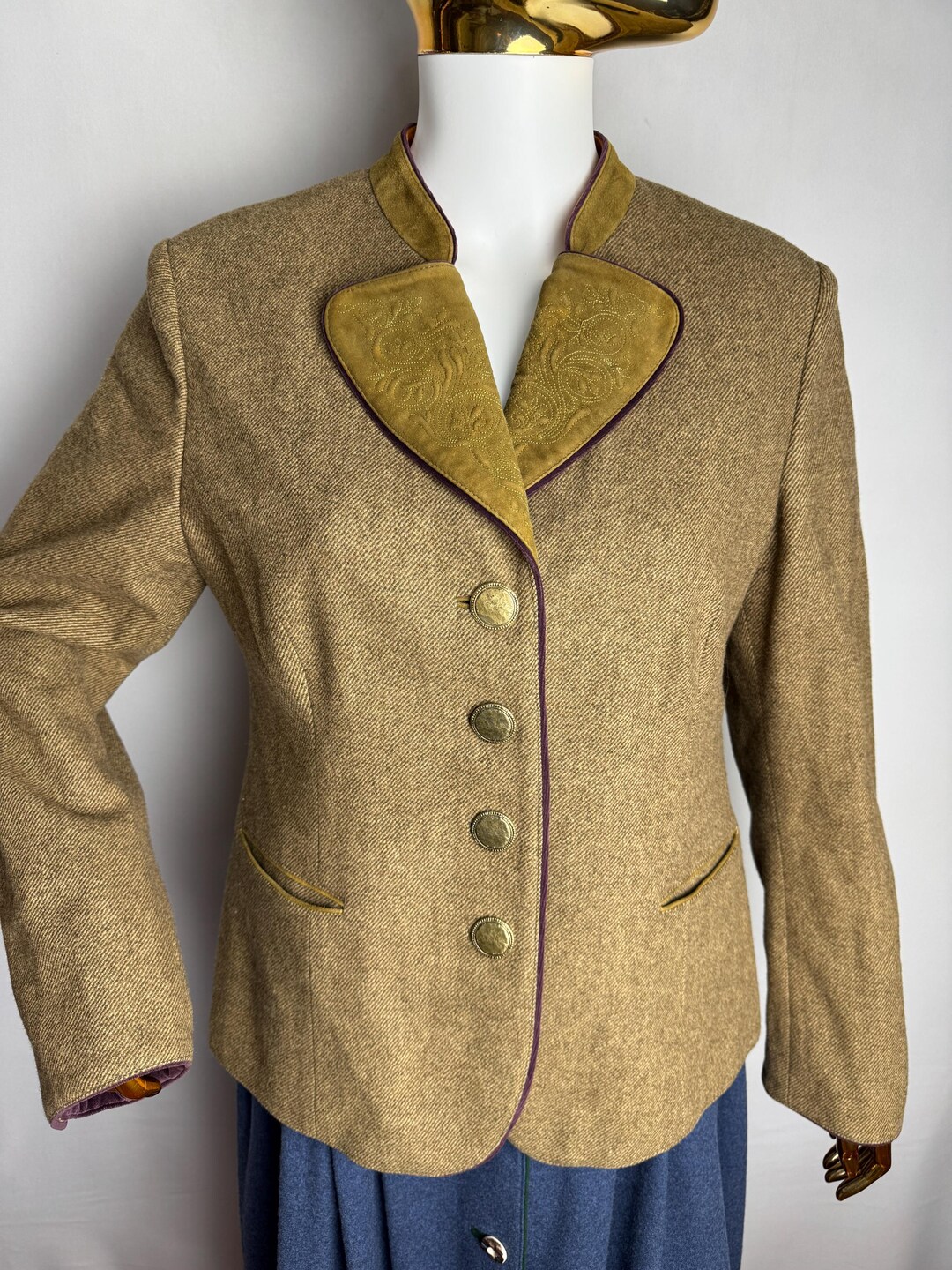 Dirndl Loden Wool Blazer, Oktoberfest Trachten Jacket, Traditional ...