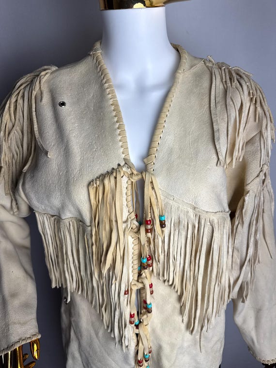80s Fringe Suede Jacket, Native American Genuine Leat… - Gem