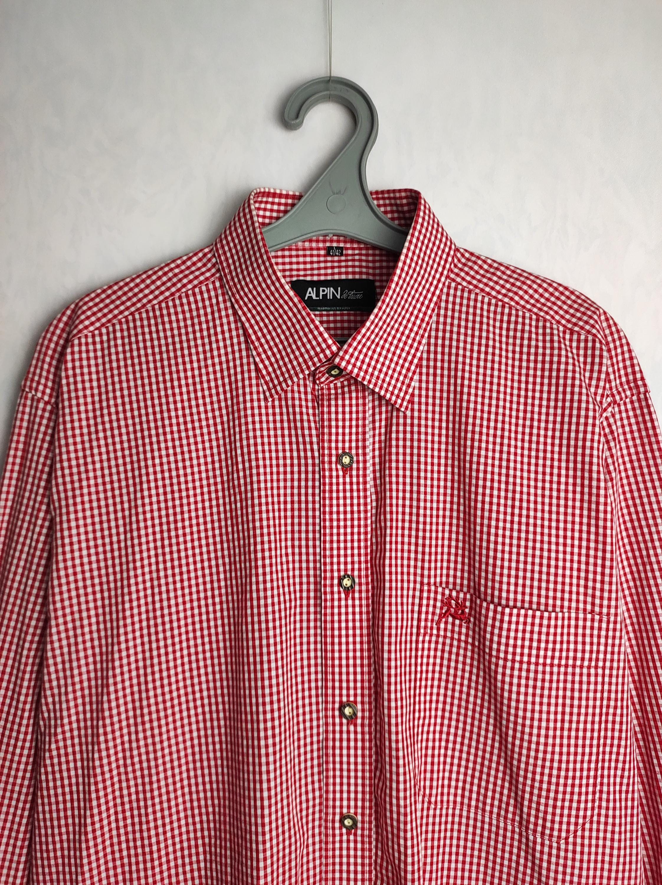 Mens Trachten Shirt, Traditional Alpen Shirt, Long Sleeve Austrian ...