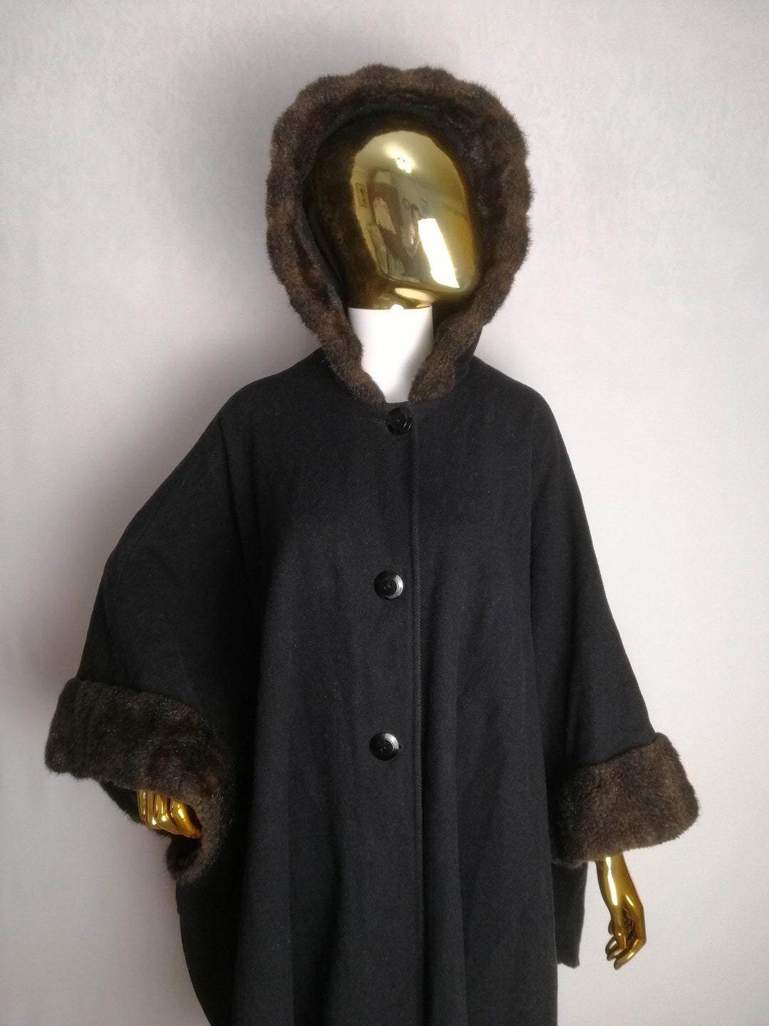 Austrian Loden Wool Cape, 80s Womens Trachten Coat, Oversized Dirndl ...