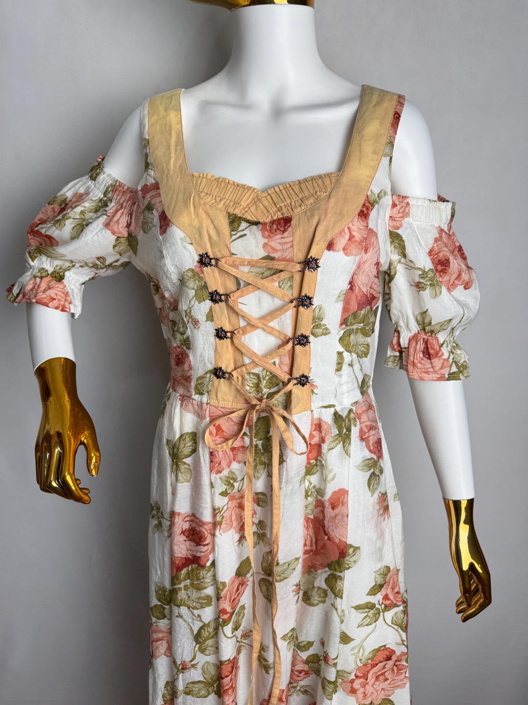 Floral Print Dirndl Dress, Puff Sleeve Trachten Dress, Traditional ...