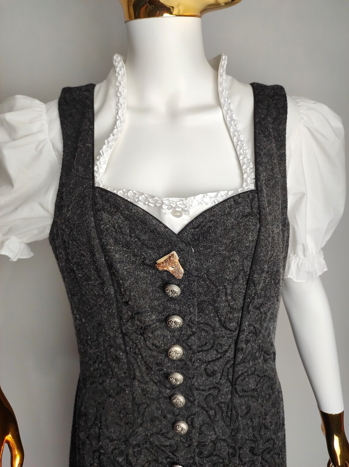 Sleeveless Dirndl Dress, Wool Blend Trachten Dress, Traditional ...