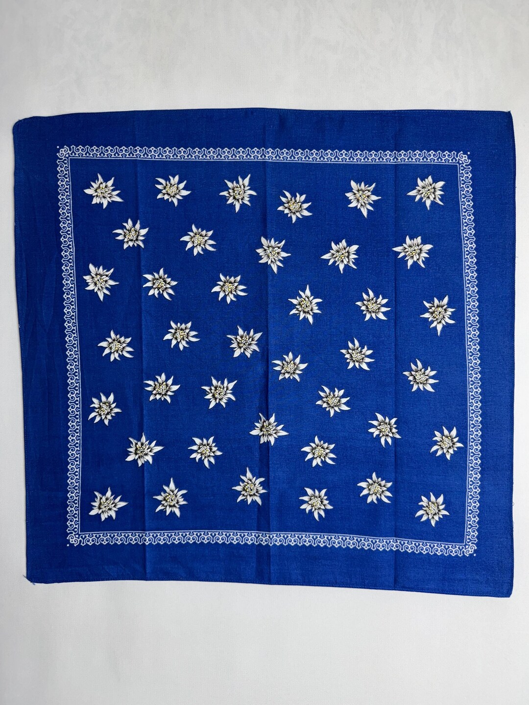 Edelweiss Bandana Scarf, Austrian Floral Square Scarf, Trachten Dirndl ...