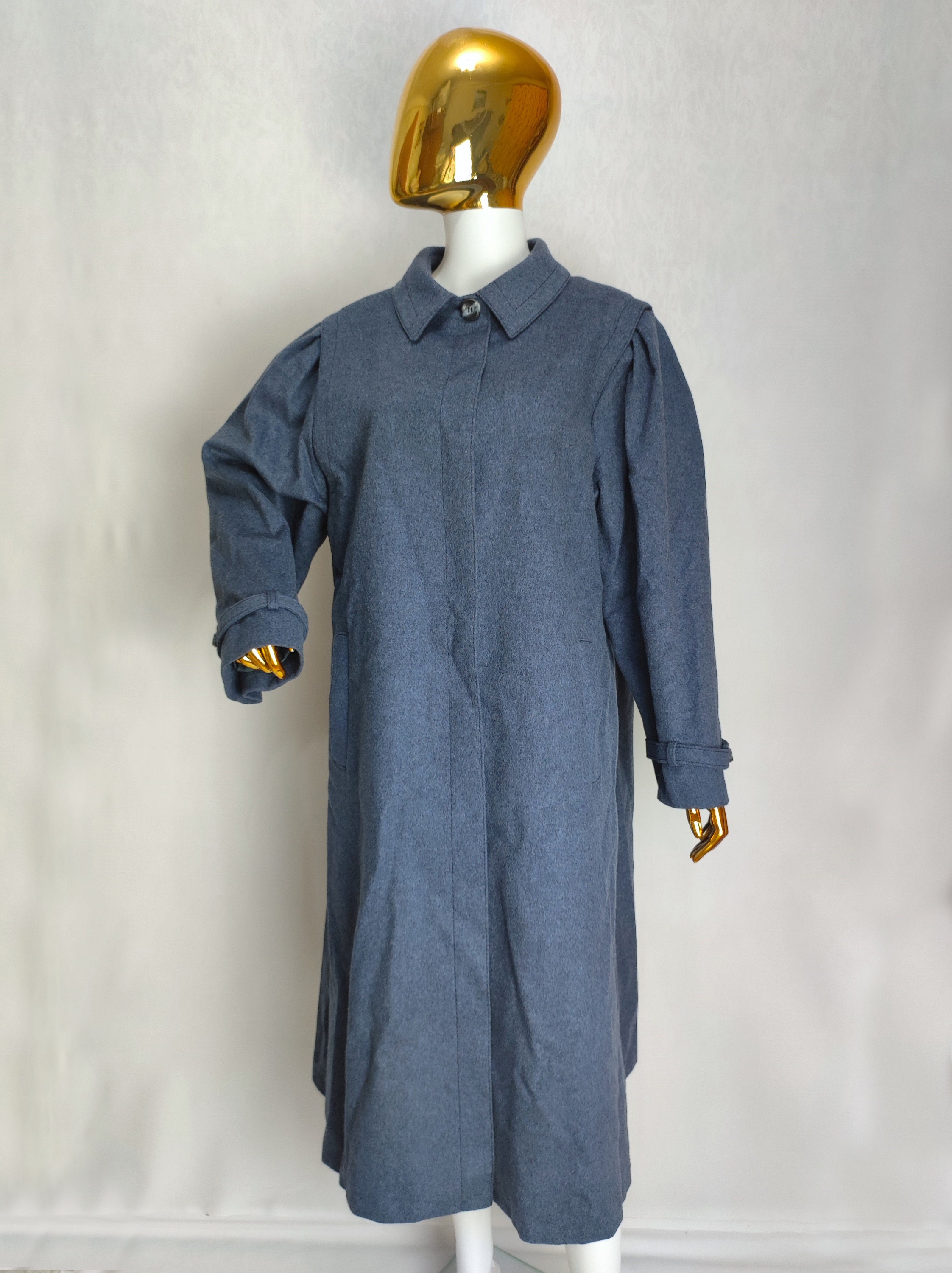 Loden Wool Coat, Womens Austrian Wool Jacket, Blue Trachten Overcoat ...