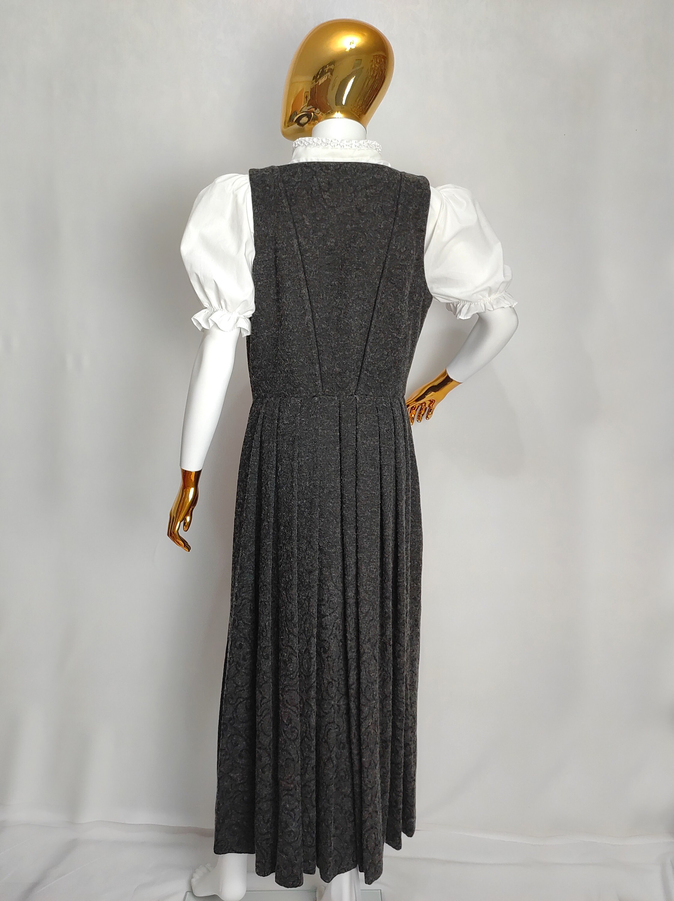 Sleeveless Dirndl Dress, Wool Blend Trachten Dress, Traditional ...