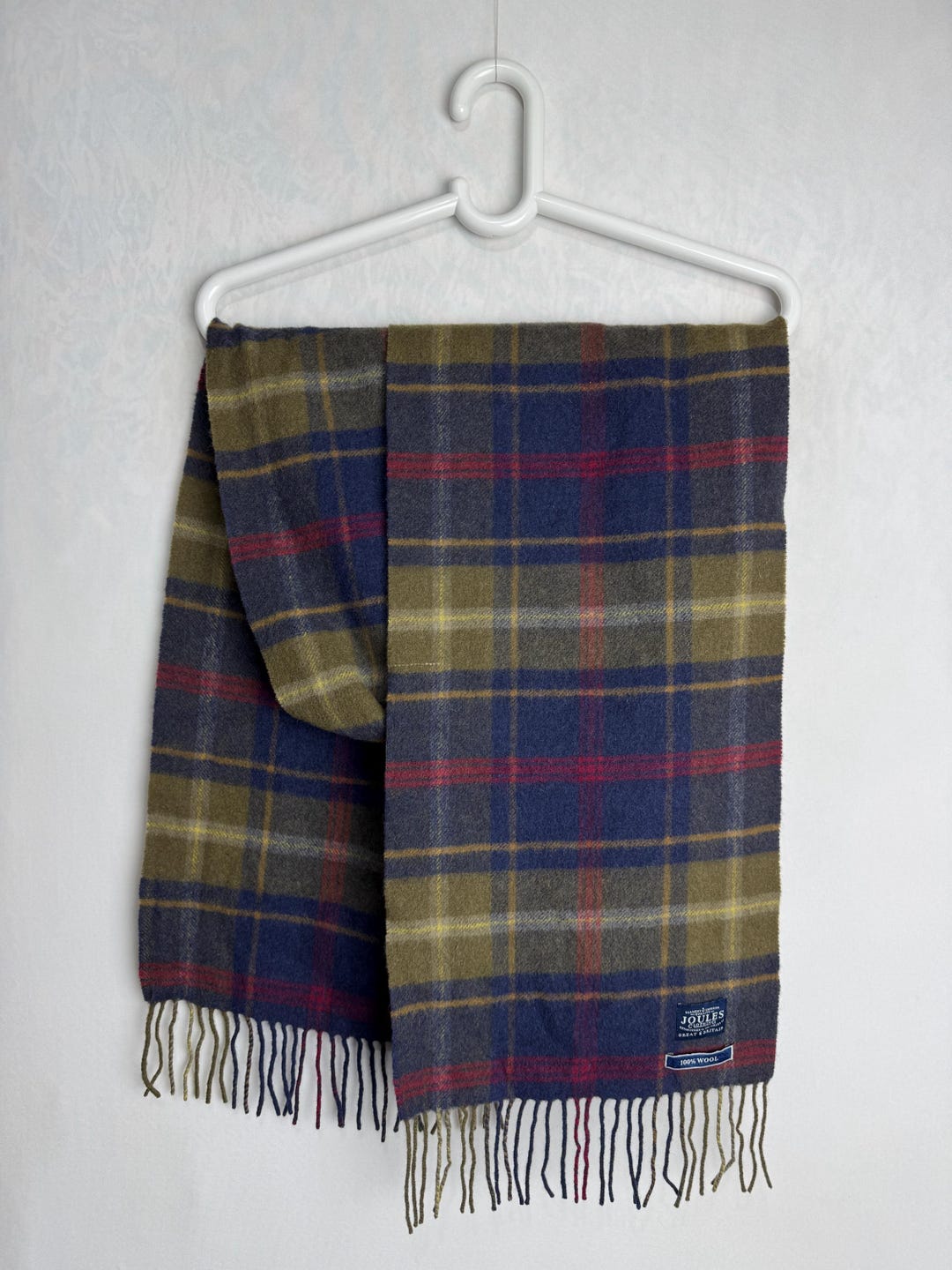 Vintage Wool Scarf, Check Muffler Scarf, Tartan Plaid Scarf Gift ...