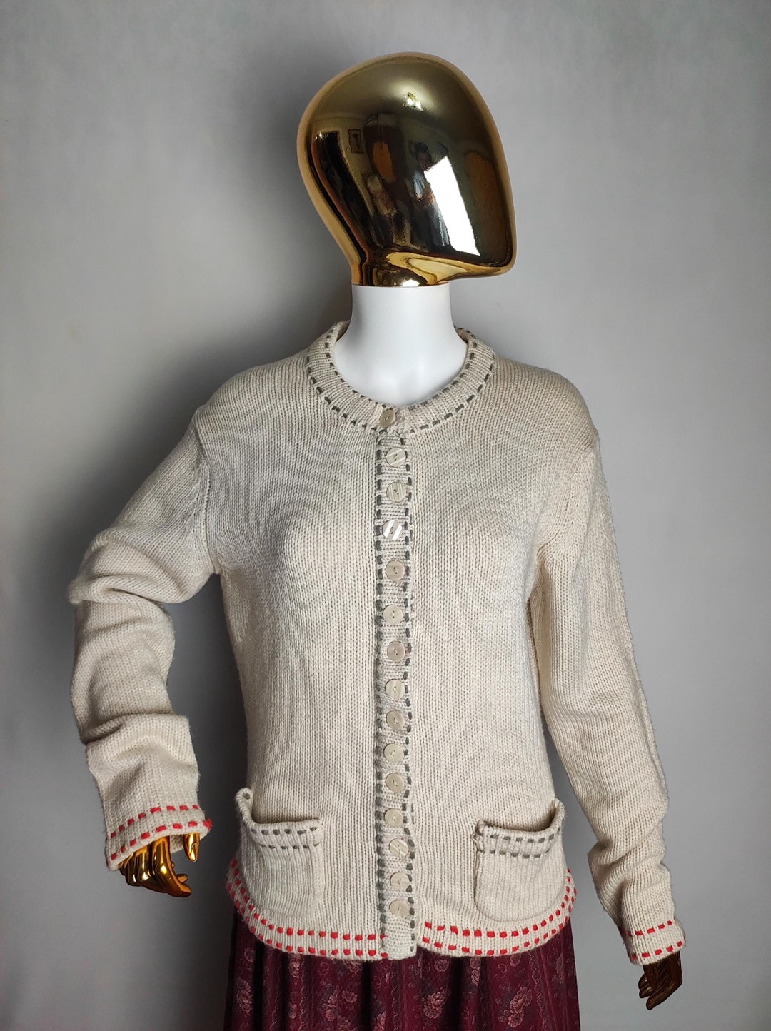 Austrian Knit Cardigan, Dirndl Folk Cardigan, Traditional Trachten ...