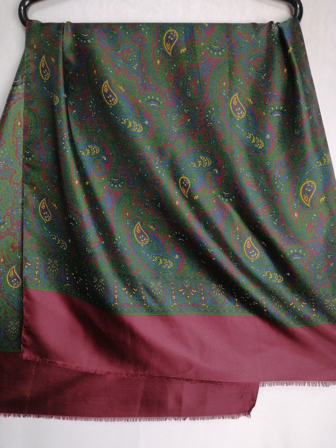 80s Paisley Silk Scarf, Mod Large Neck Scarf, Retro Dandy Scarf, Mens Patterned Scarf, Gentlemen ...