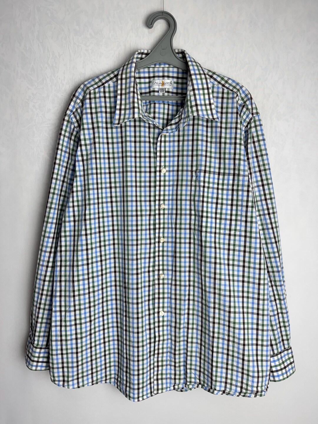 Mens Trachten Shirt, Traditional Alpen Shirt, Long Sleeve Austrian ...