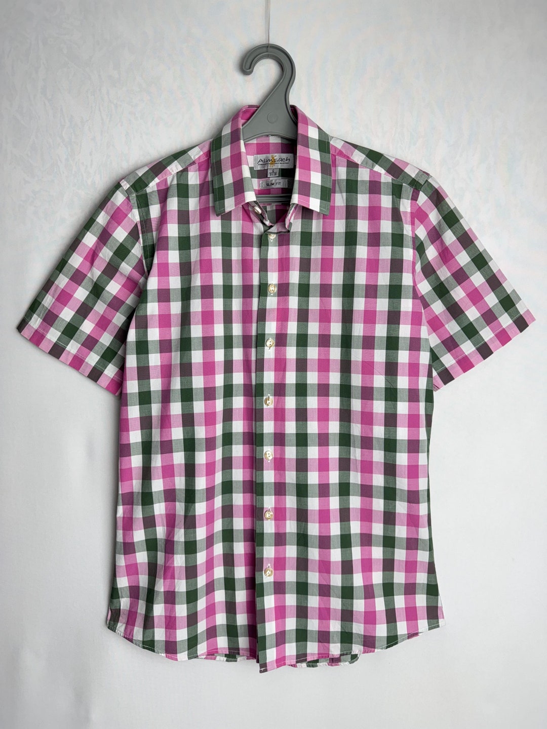 Mens Trachten Shirt, Traditional Alpen Shirt, Short Sleeve Austrian ...