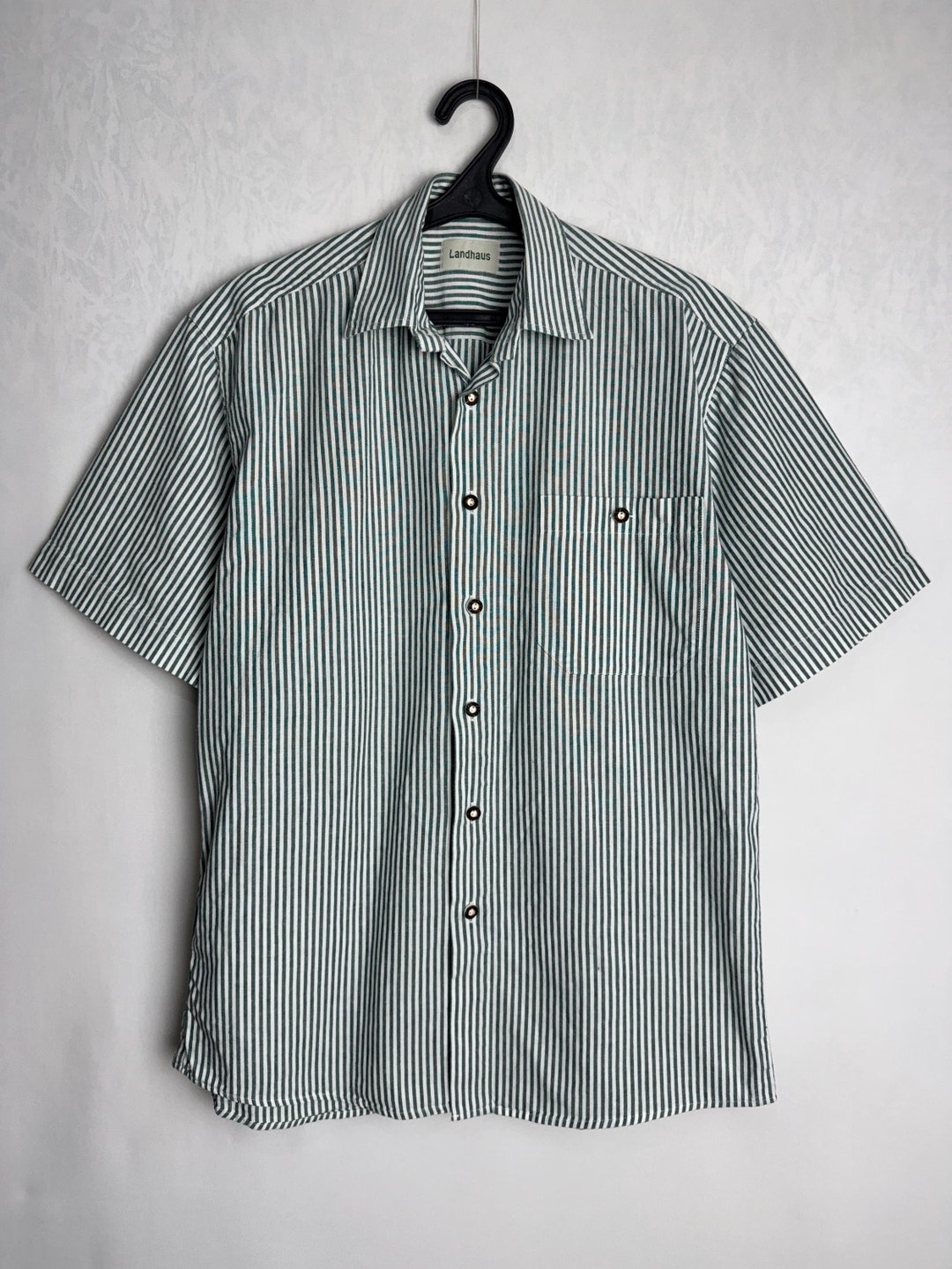 Mens Trachten Shirt, Traditional Alpen Shirt, Short Sleeve Austrian ...