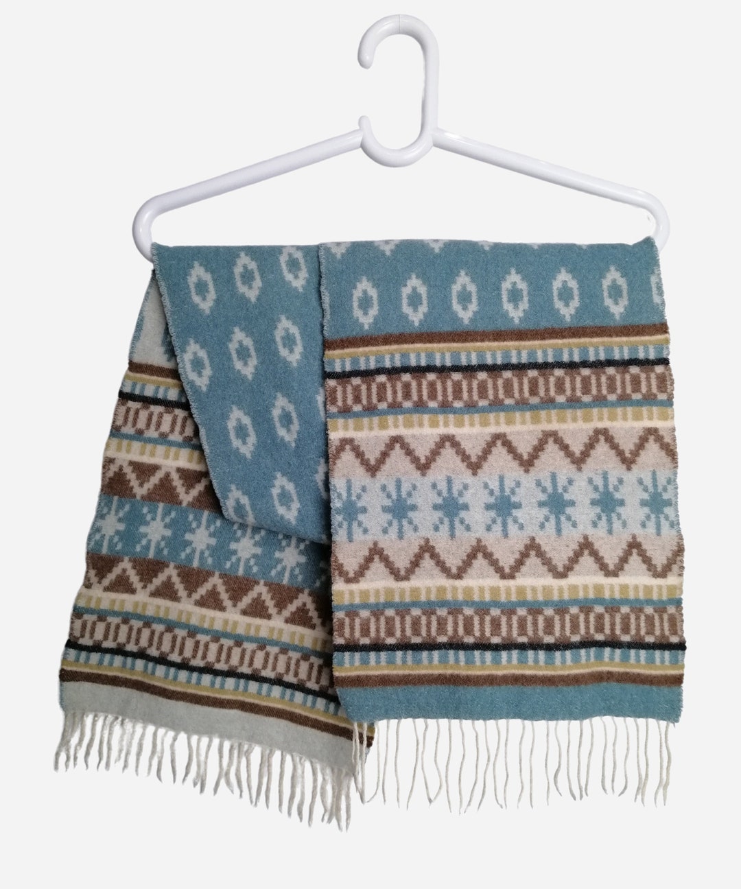 VINTAGE Norwegian Wool Scarf Unisex Scandinavian Nordic Long Scarf Fair ...