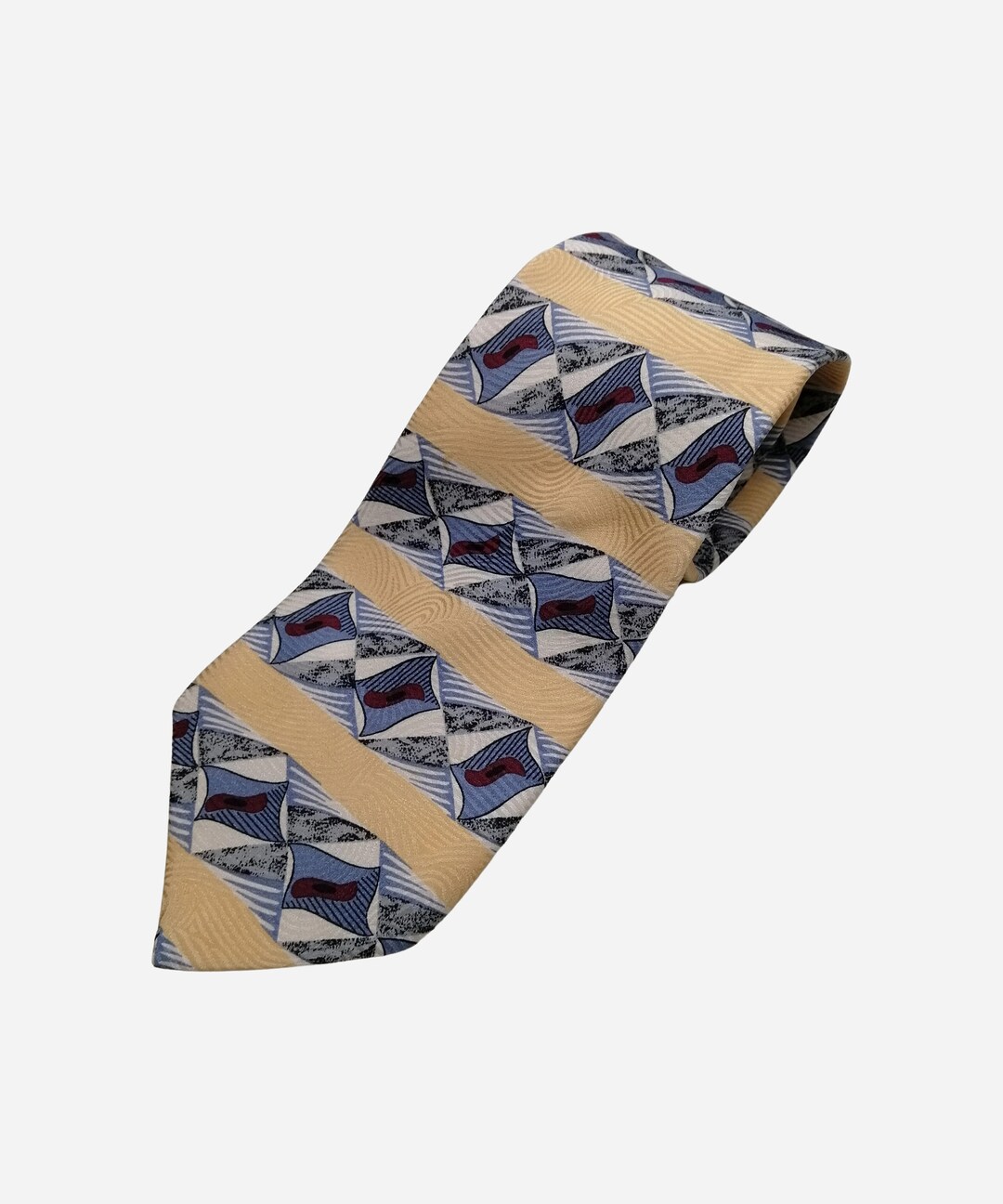 PIERRE CARDIN Silk Tie, 80s French Designer Necktie, Geometric Print ...