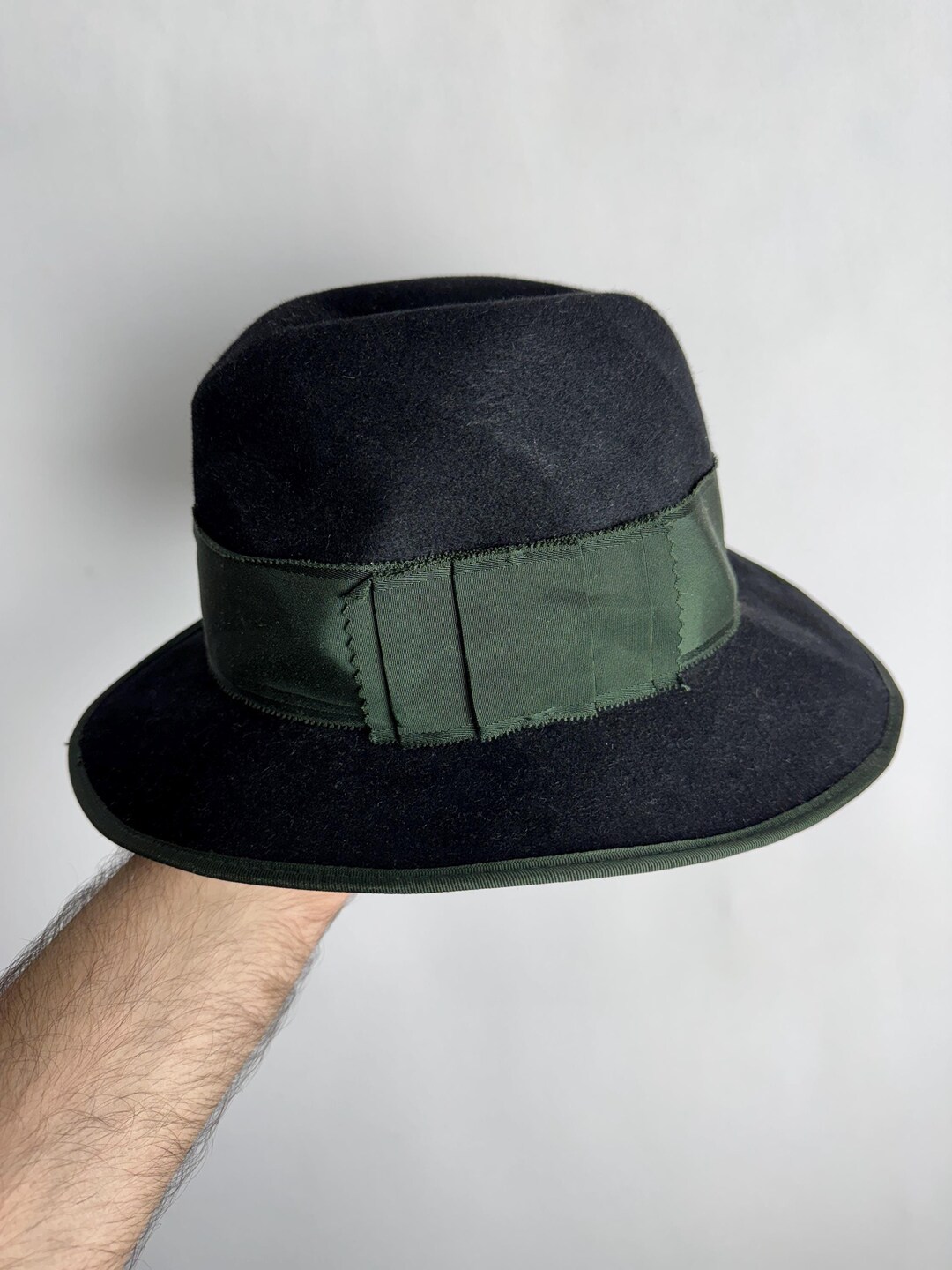 Tyrol Felt Hat, Black Oktoberfest Hat, Austrian Wool Fedora ...