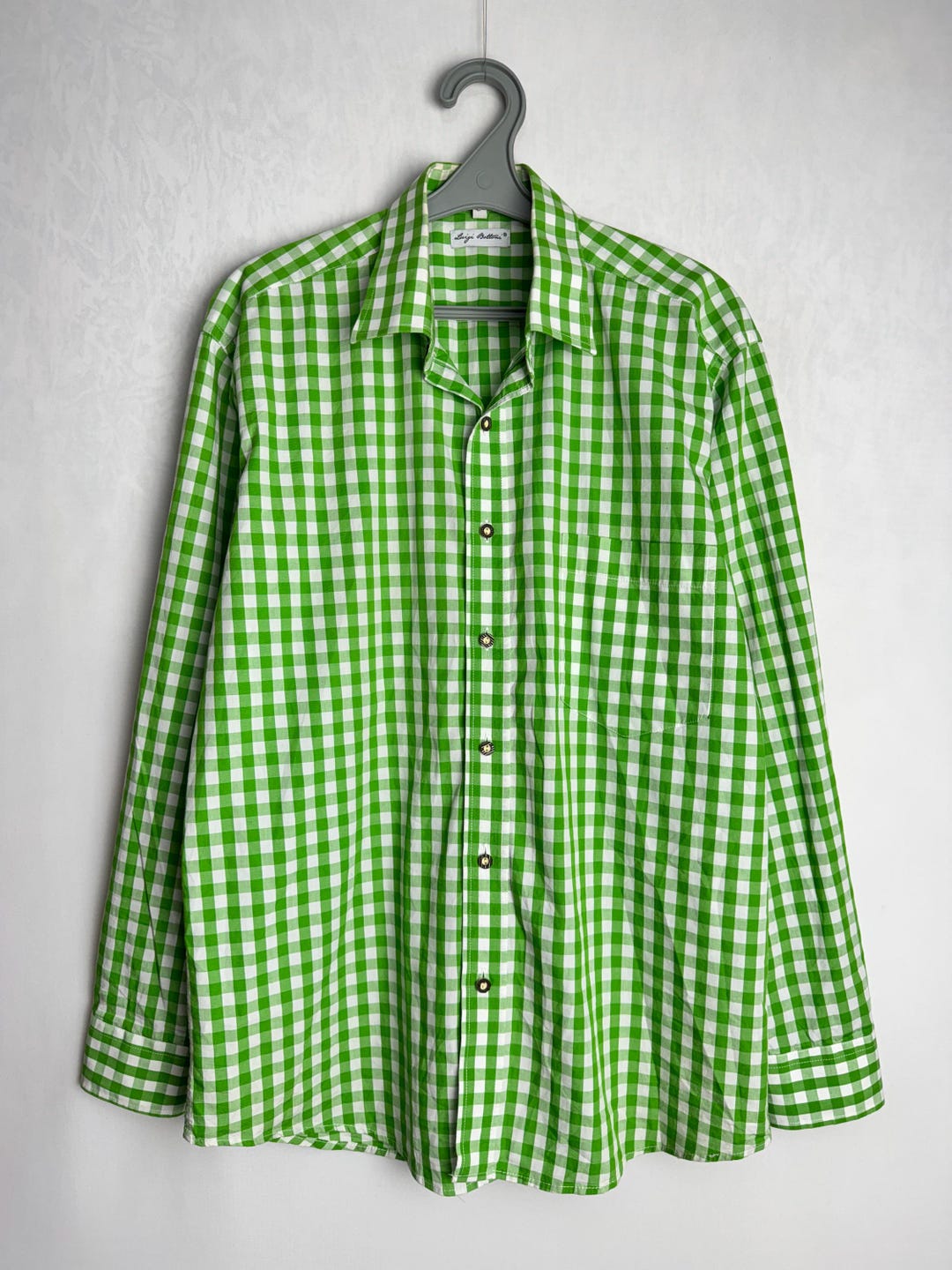 Mens Cotton Trachten Shirt, Traditional Alpen Shirt, Long Sleeve ...