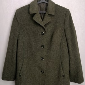 Loden Wool Coat, Womens Austrian Wool Jacket, Green Trachten Overcoat ...