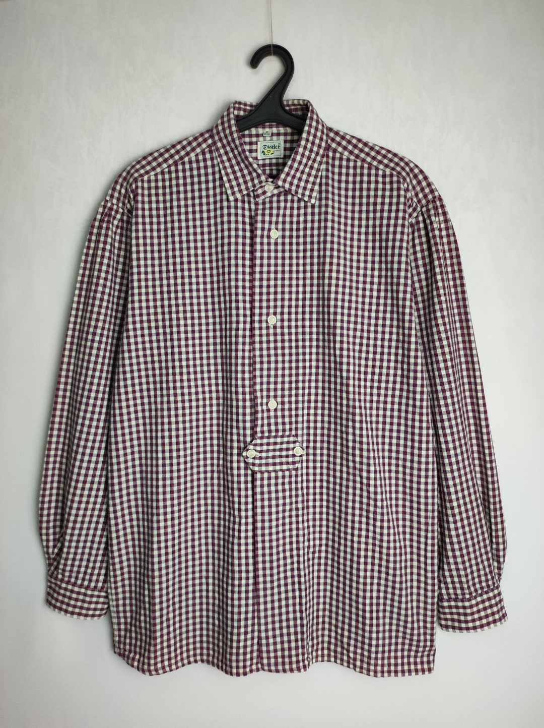 Mens Trachten Shirt, Traditional Alpen Shirt, Long Sleeve Austrian ...
