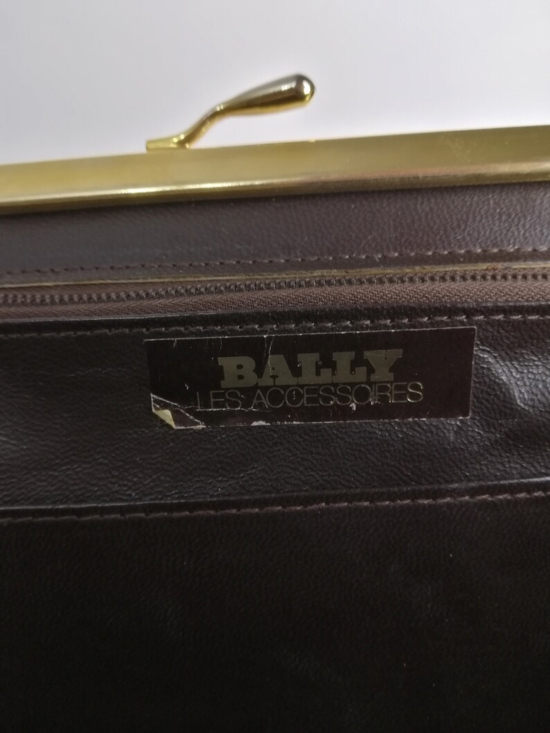 BALLY Leather Clutch, 80s Authentic Designer Shoulder Bag, Genuine ...