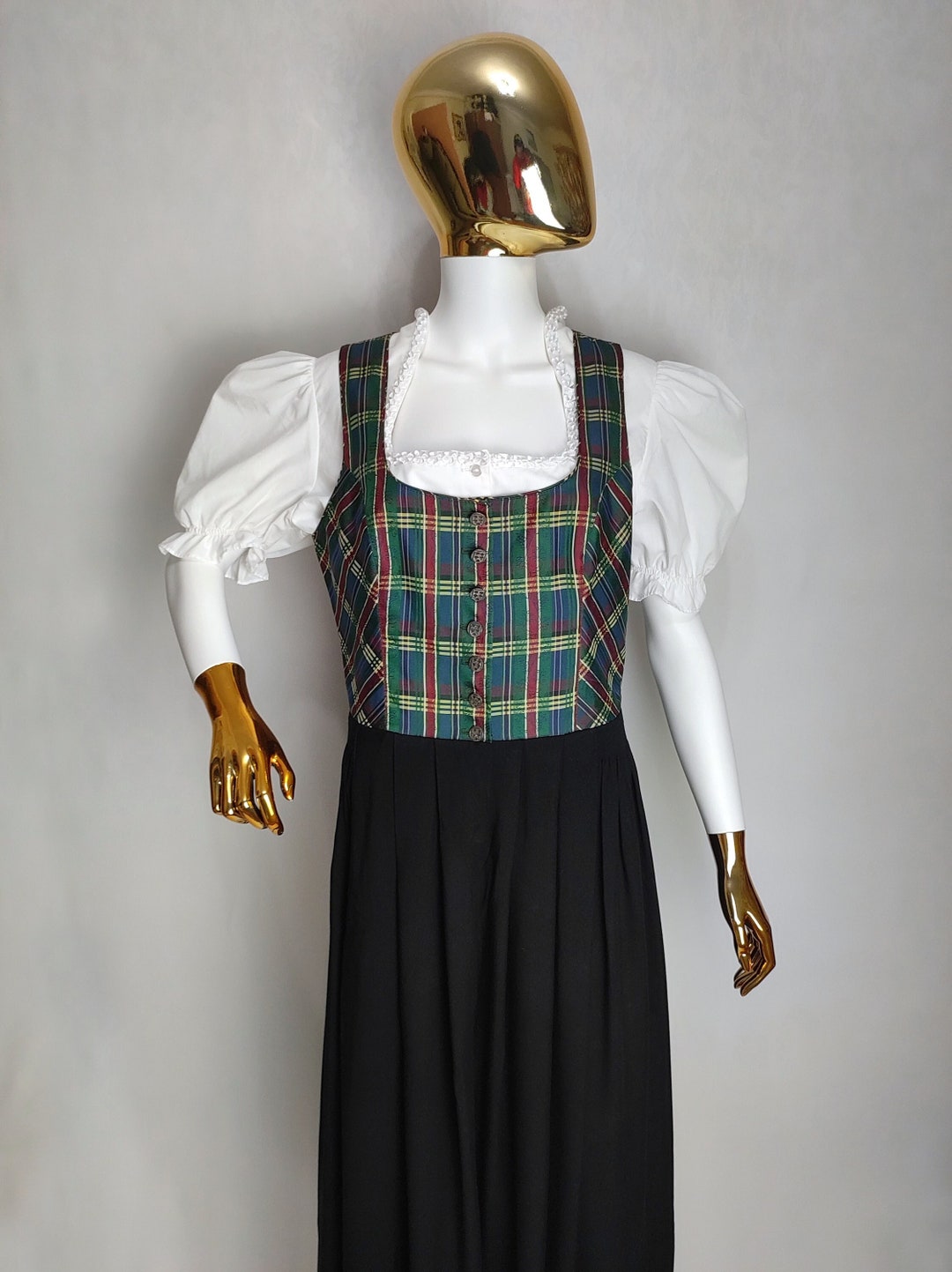 Sleeveless Dirndl Dress, Trachten Austrian Dress, Alpen Bavarian Dress ...