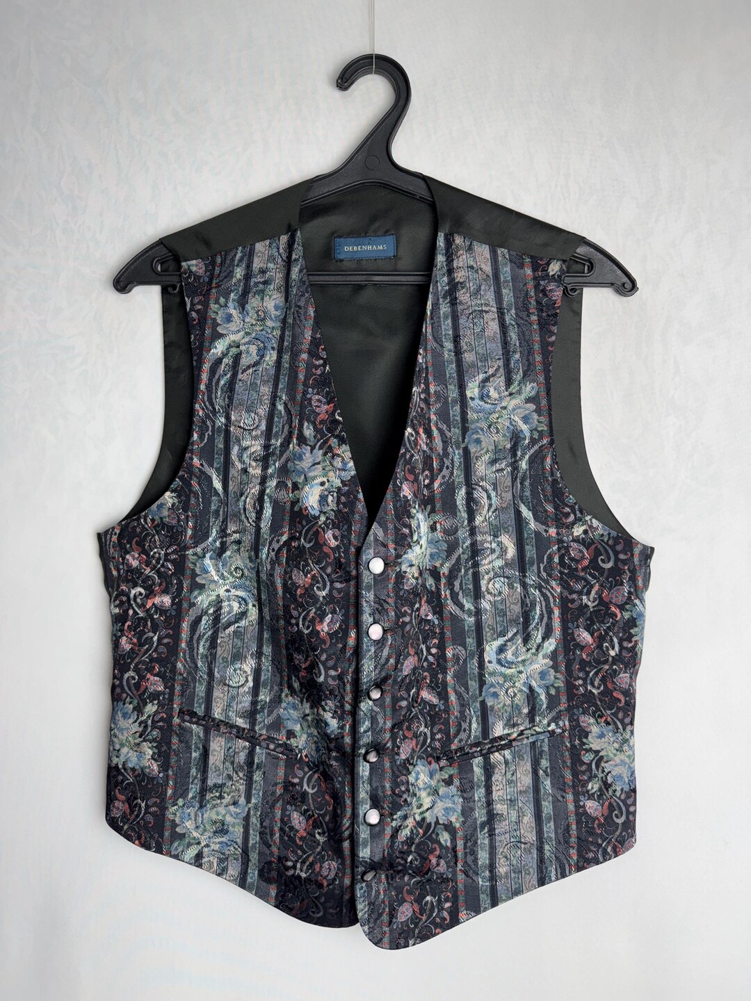 90s Floral Print Vest, Boho Mens Waistcoat, Unisex Unique Vest, Paisley ...