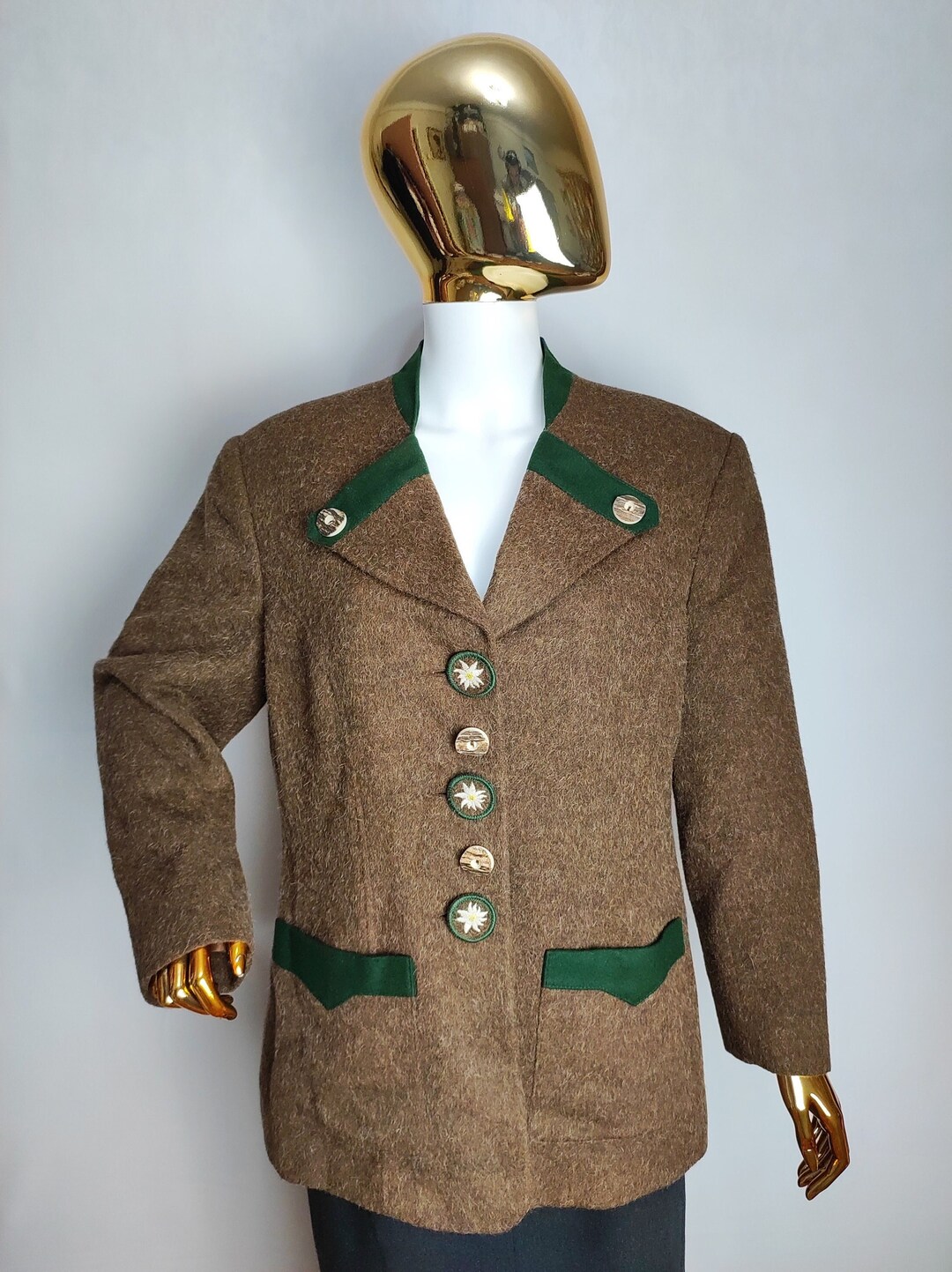 Edelweiss Dirndl Wool Blazer, Oktoberfest Trachten Jacket, Traditional ...