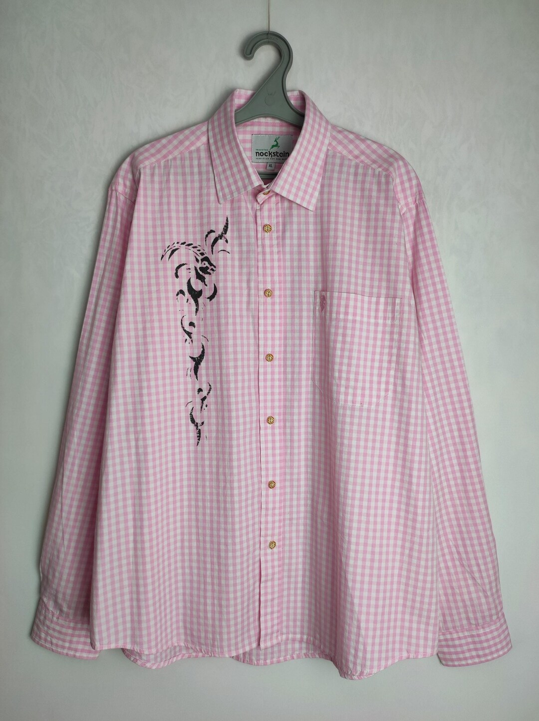 Mens Trachten Shirt, Traditional Alpen Shirt, Long Sleeve Austrian ...