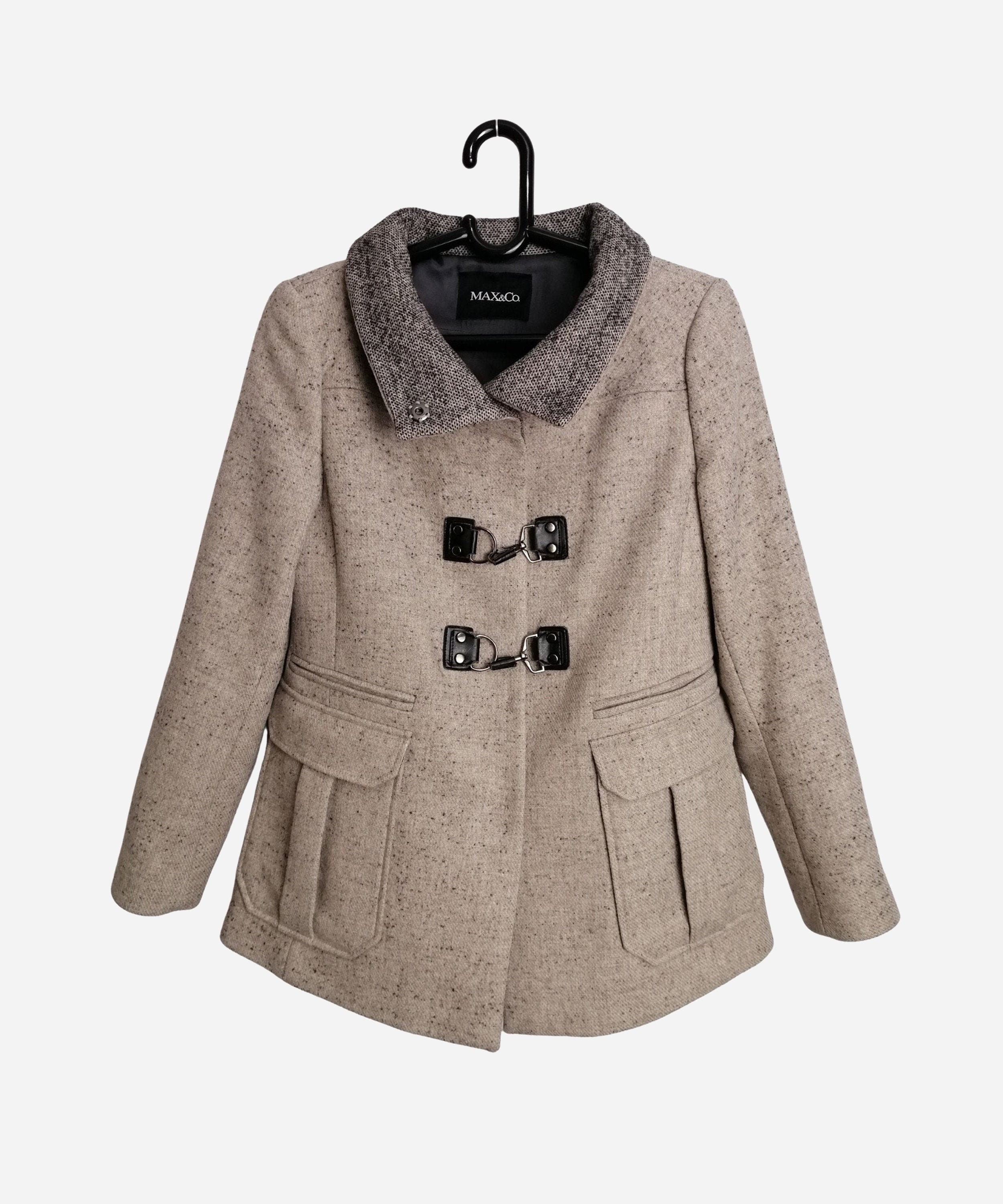 VINTAGE Womens Coat Designer Light Gray Wool Blend Jacket - Etsy