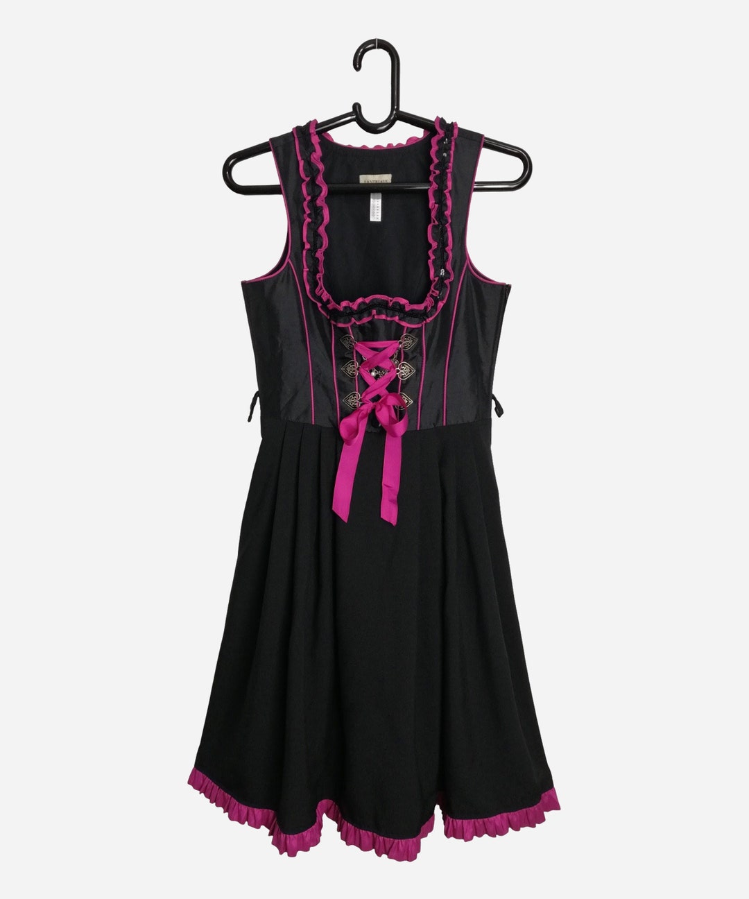 VINTAGE Sleeveless Dirndl Dress Black Traditional Trachten Dress ...