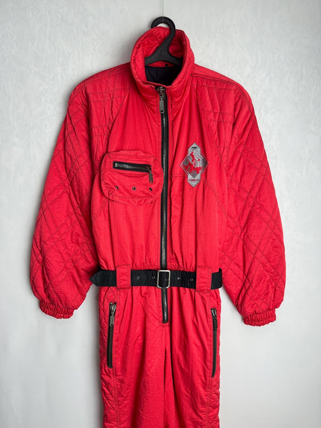 90s Red Ski Suit, Made in Austria, One Piece Ski Suit, 80s Snowsuit ...