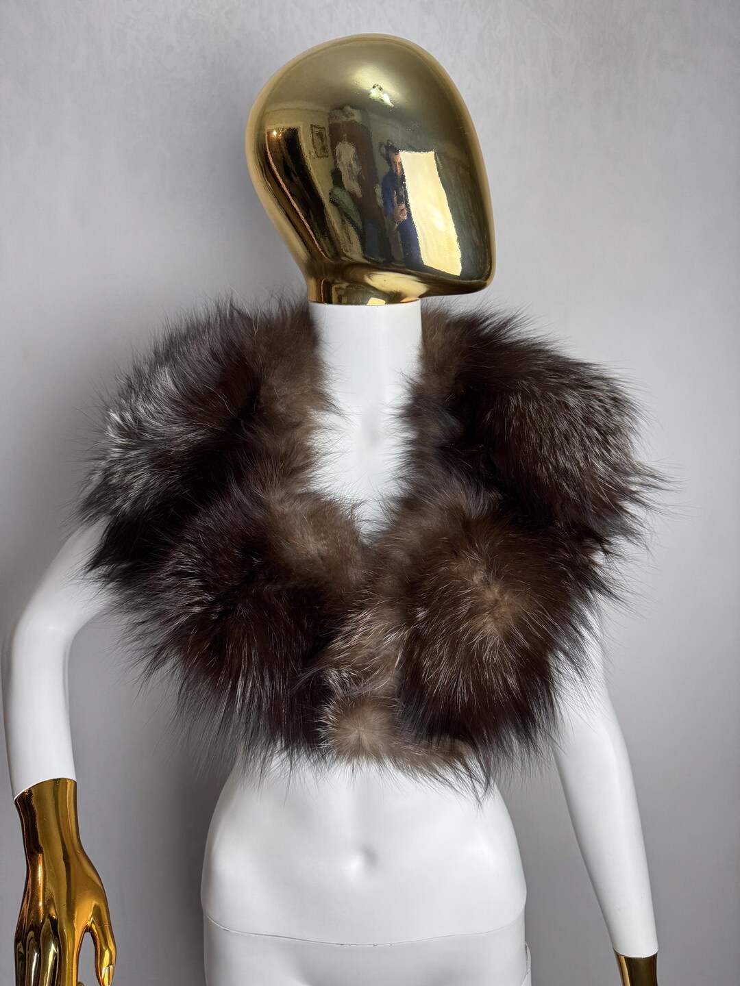 Luxury Real Fur Stole, Vintage Brown Silver Fox Wrap, Old Hollywood ...
