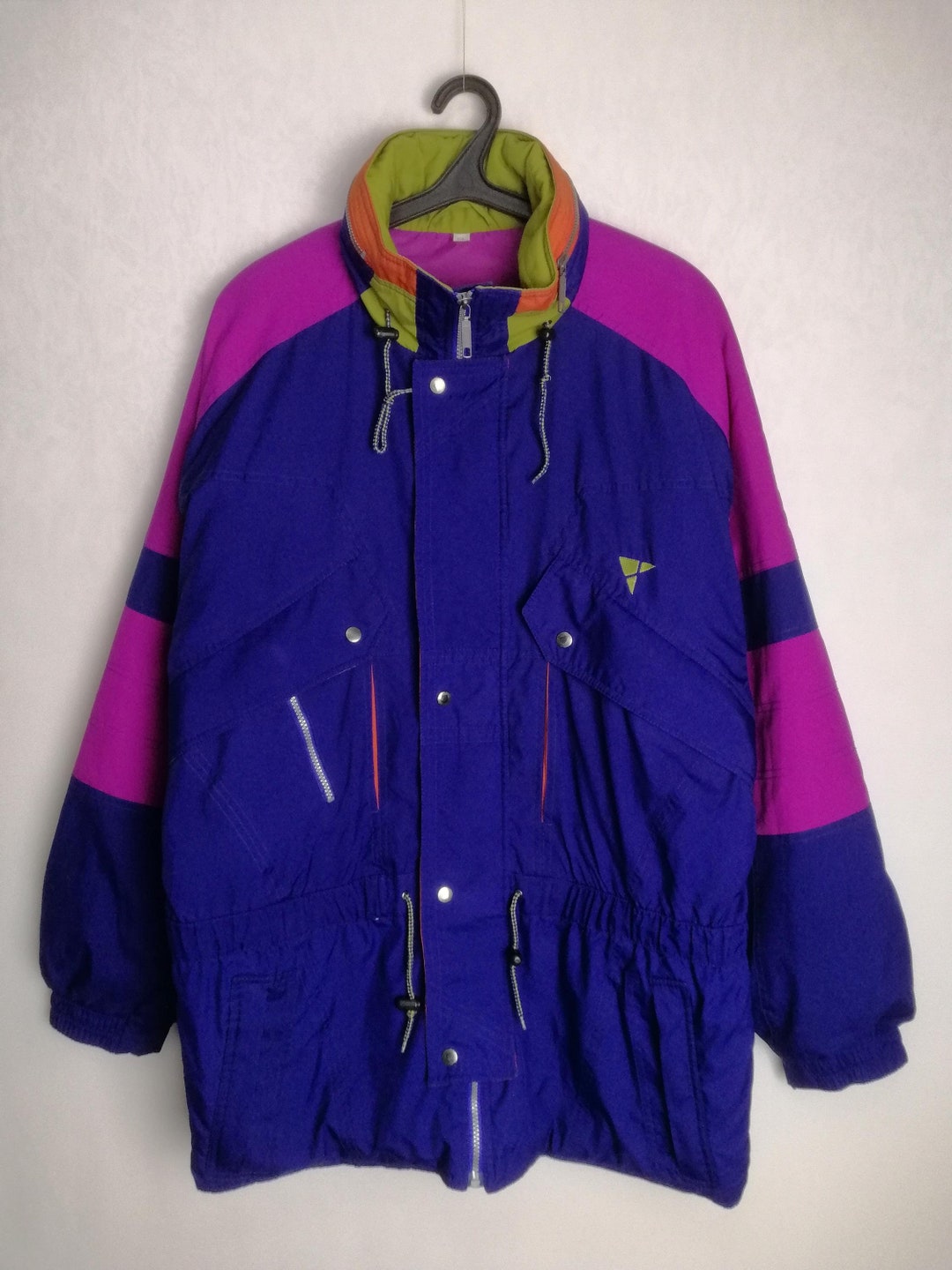90s ALPIN Ski Jacket, Mens Vintage Skiing Jacket, Blue Colorblock ...