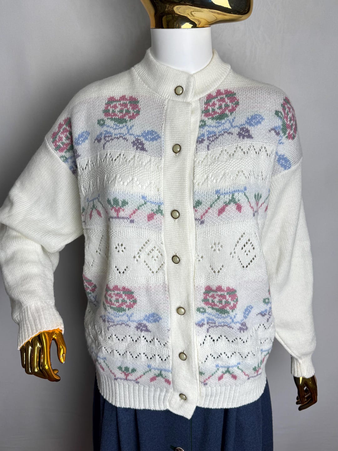 Austrian Knit Cardigan, 90s Dirndl Floral Cardigan, Traditional ...