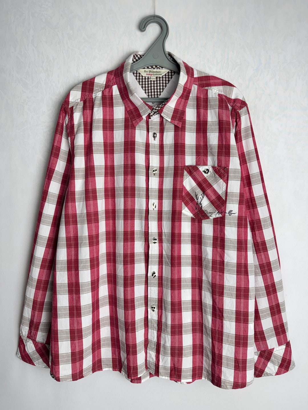 Mens Trachten Shirt, Traditional Alpen Shirt, Long Sleeve Austrian ...