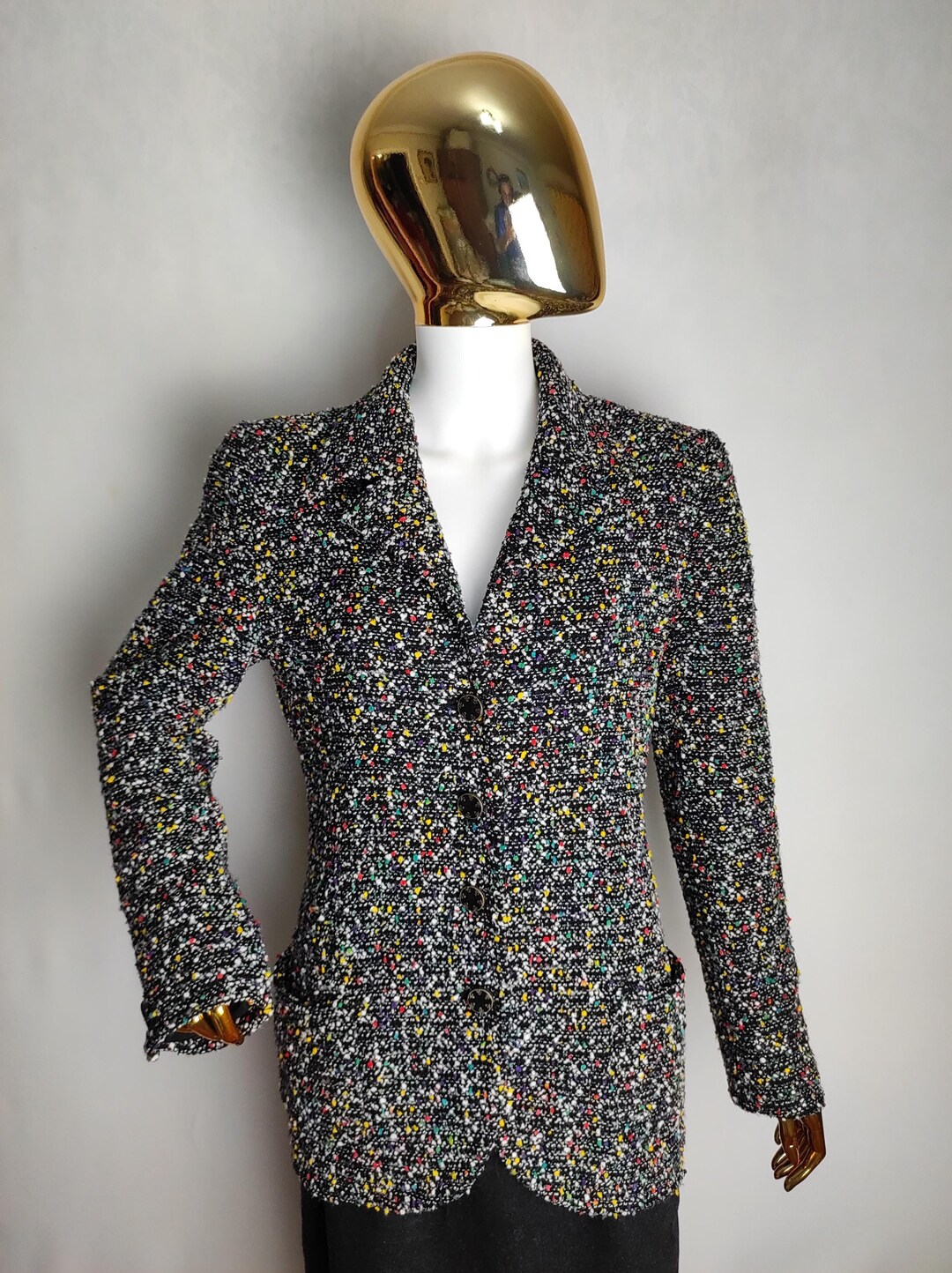 EMANUEL UNGARO Paris Tweed Jacket, 80s French Designer Wool Jacket ...