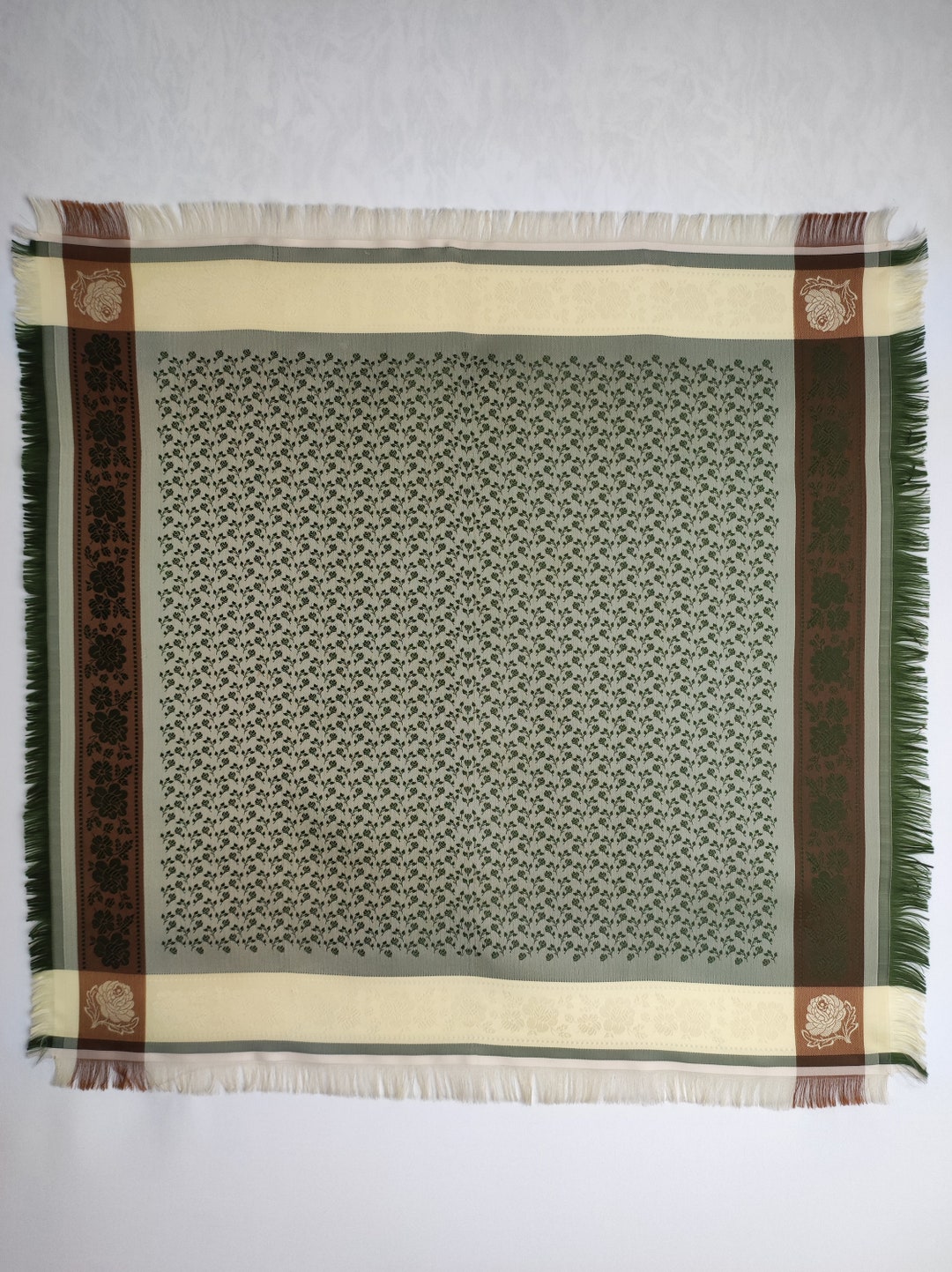 Austrian Floral Square Scarf, Dirndl Fringed Scarf, Oktoberfest ...