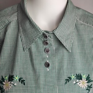 Austrian Trachten Shirt, Edelweiss Folk Blouse, Dirndl Cotton Button Up ...