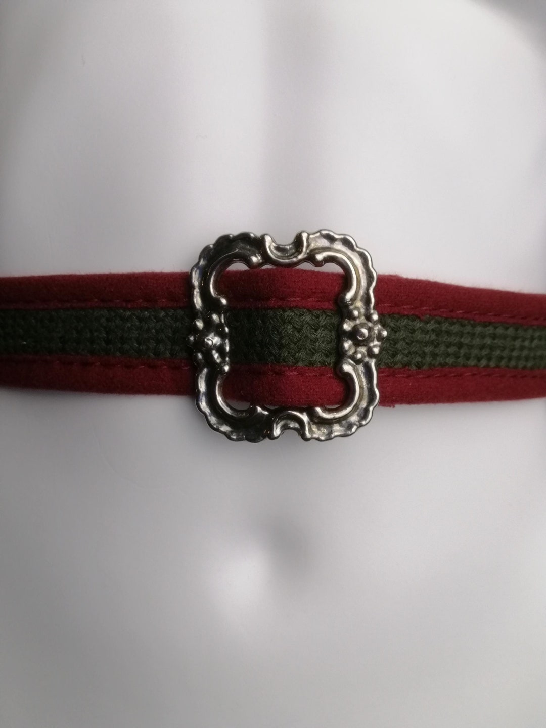 Austrian Dirndl Wool Belt, Traditional Oktoberfest Belt, Silver Buckle ...
