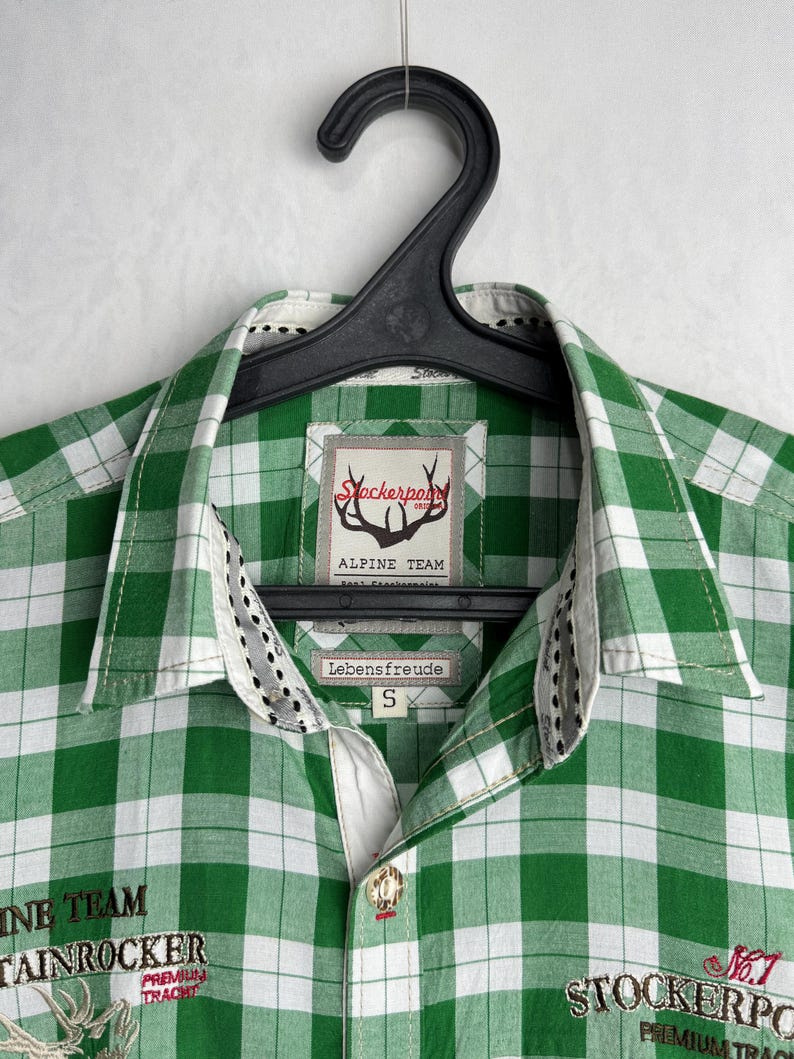 Mens Cotton Trachten Shirt, Traditional Alpen Shirt, Long Sleeve ...