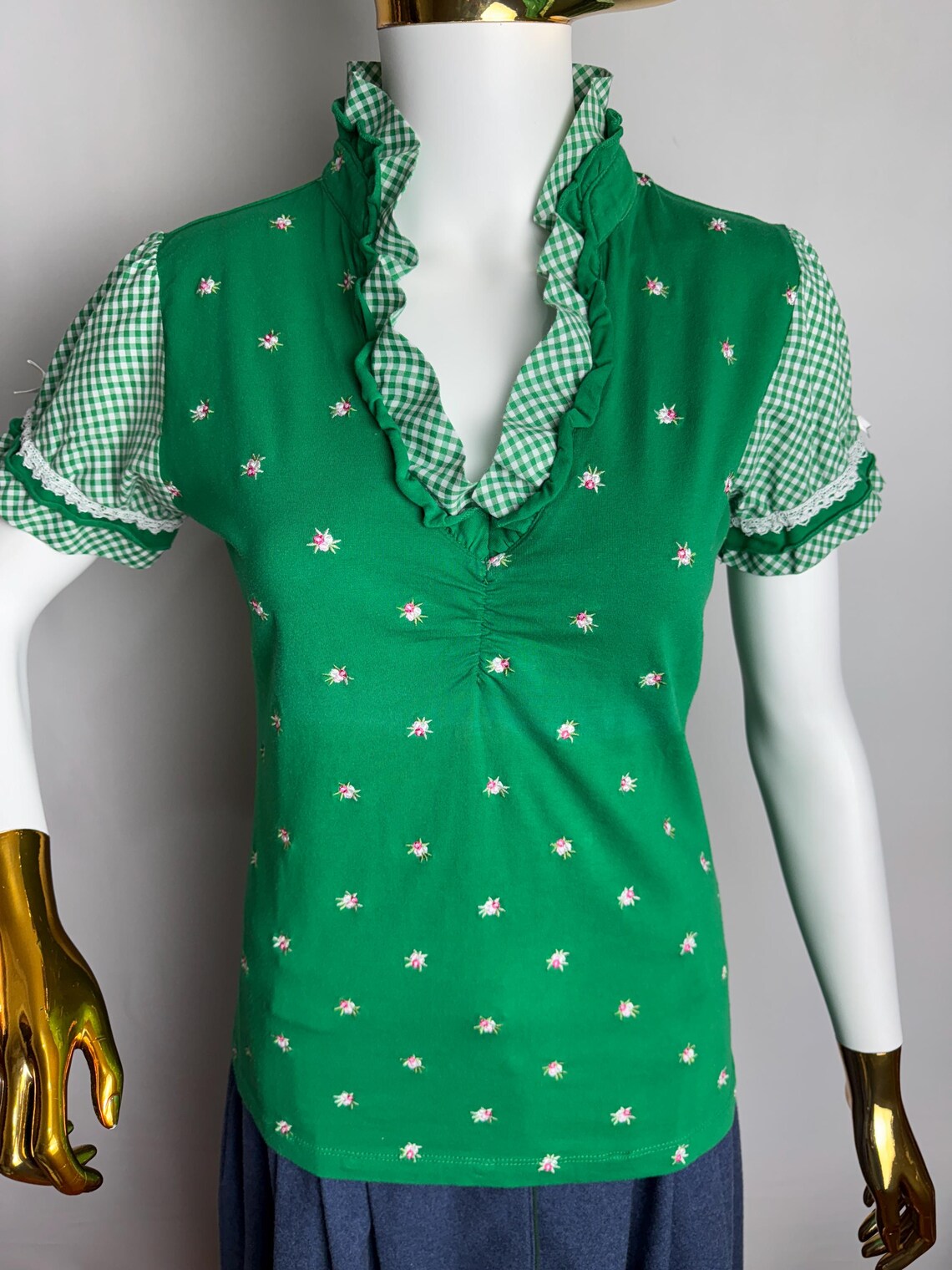 Austrian Dirndl Blouse, Traditional Womens Trachten Blouse, Puff Sleeve ...