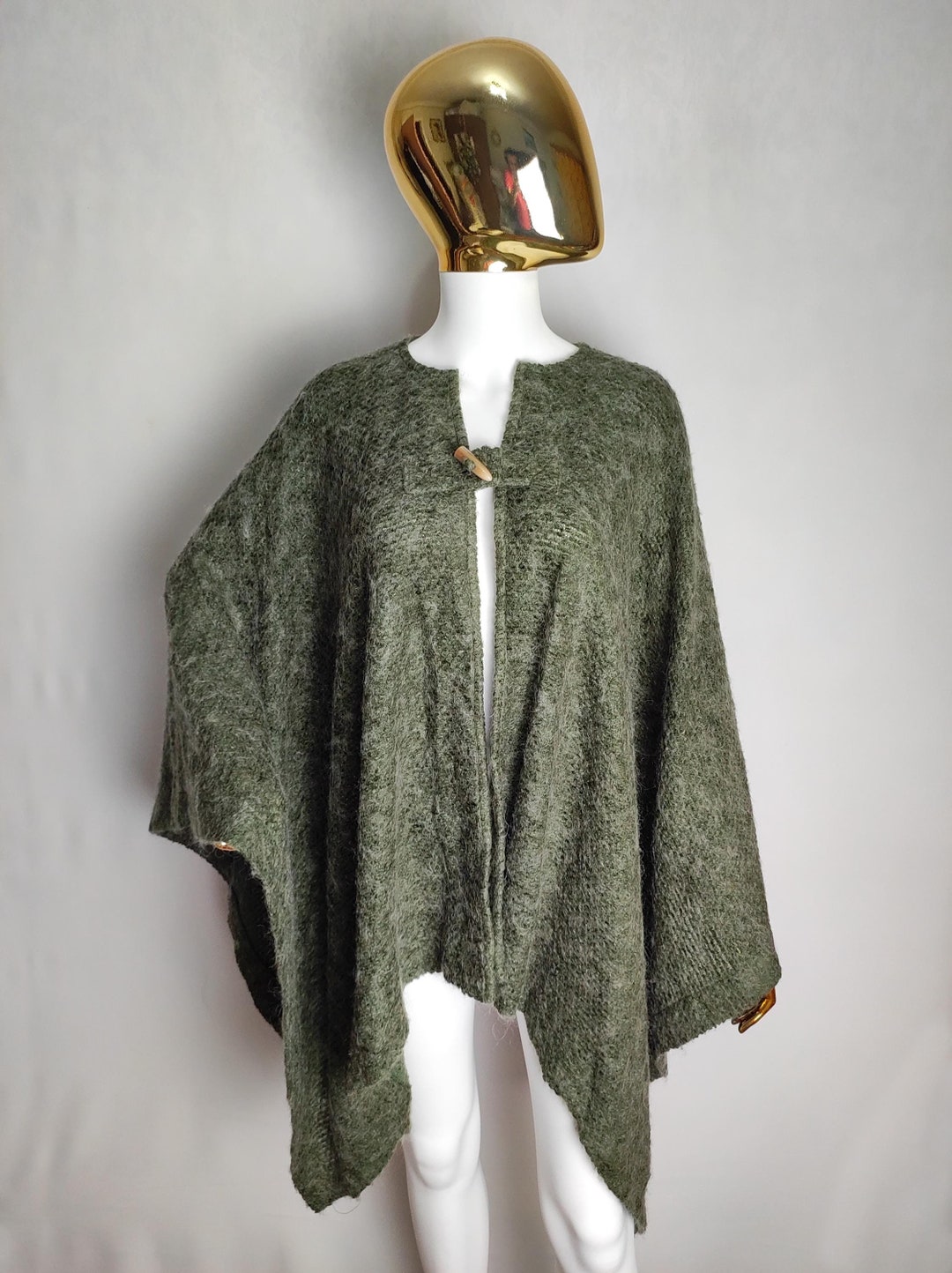 Austrian Wool Blend Cape, 80s Womens Trachten Folk Coat, Oversized ...