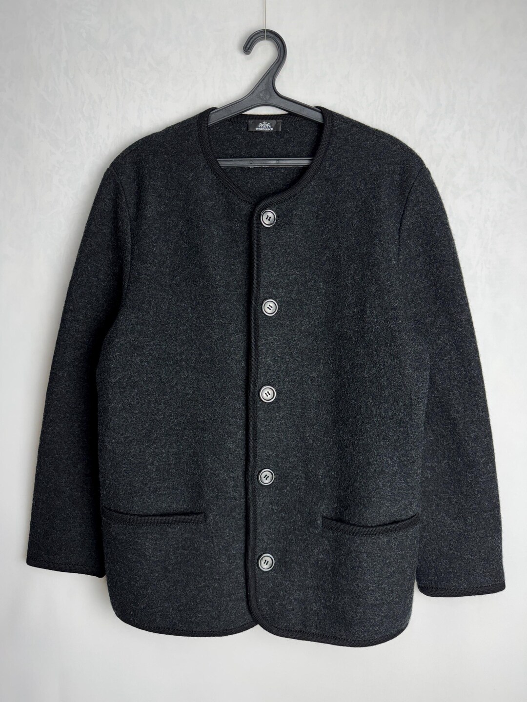 Mens Boiled Wool Jacket, Austrian Wool Cardigan, Oktoberfest Trachten ...