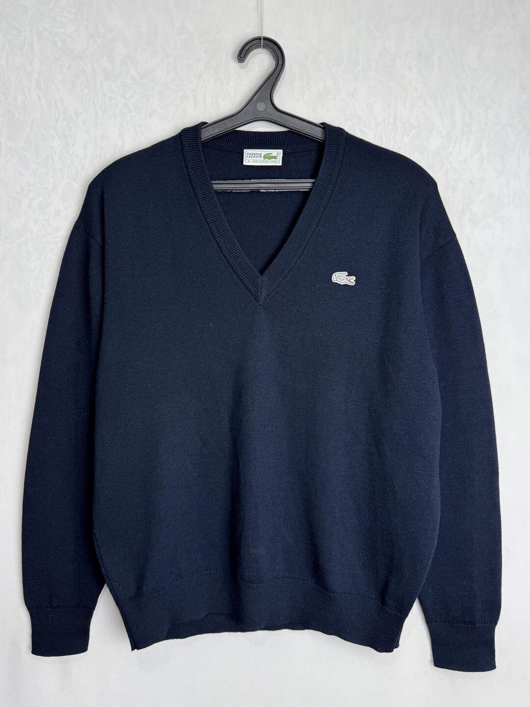 LACOSTE Wool Sweater, 80s Mens Minimalist Sweater, Alligator Crocodile ...