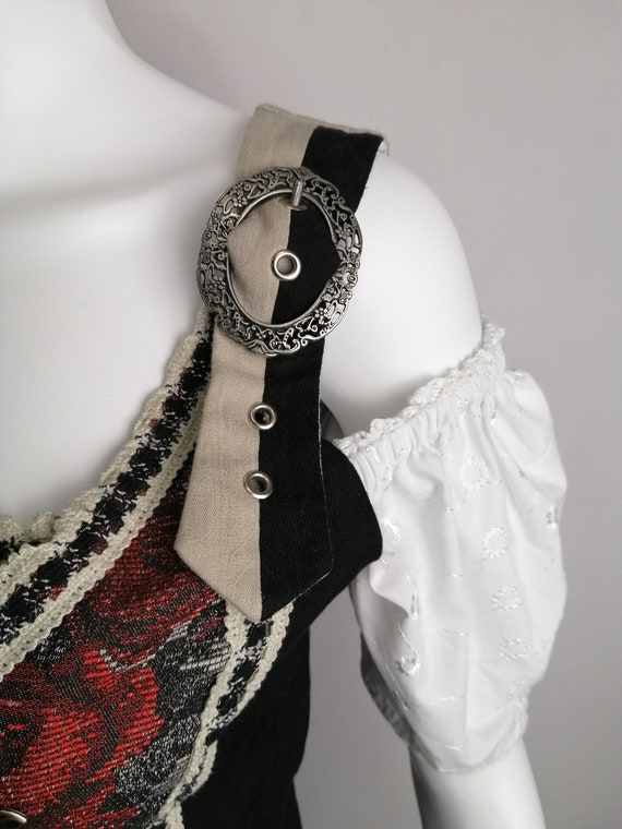 Austrian Dirndl Corset Top, Traditional Trachten Blou… - Gem