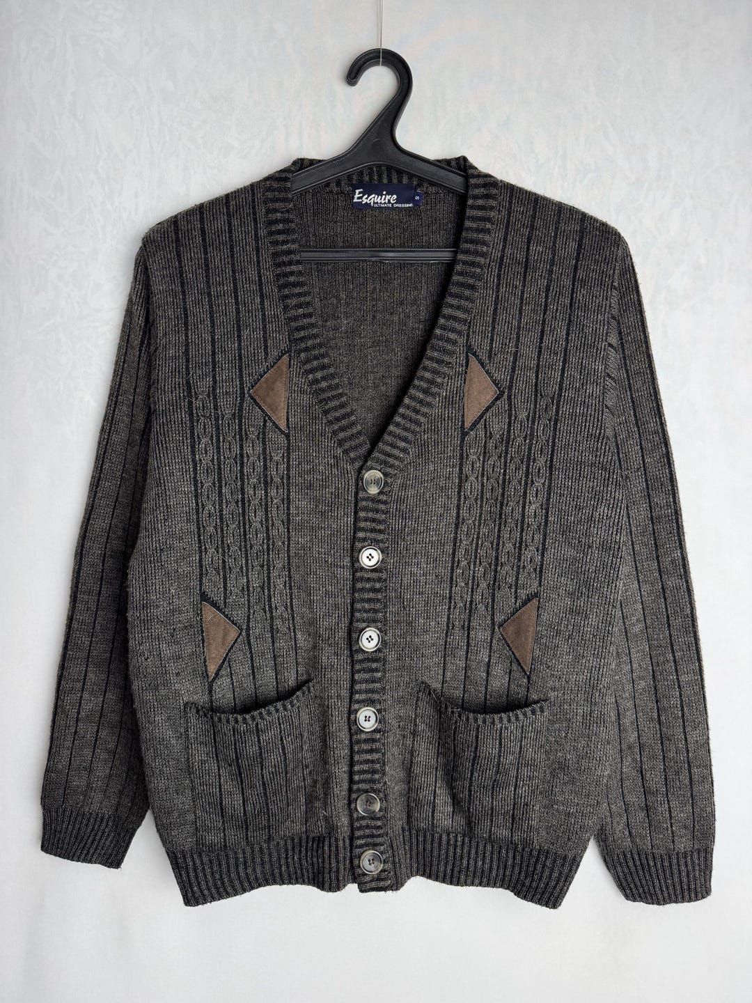 Vintage Mens Cardigan, 90s V-neck Cardigan, Grandpa Oldschool Knitwear ...