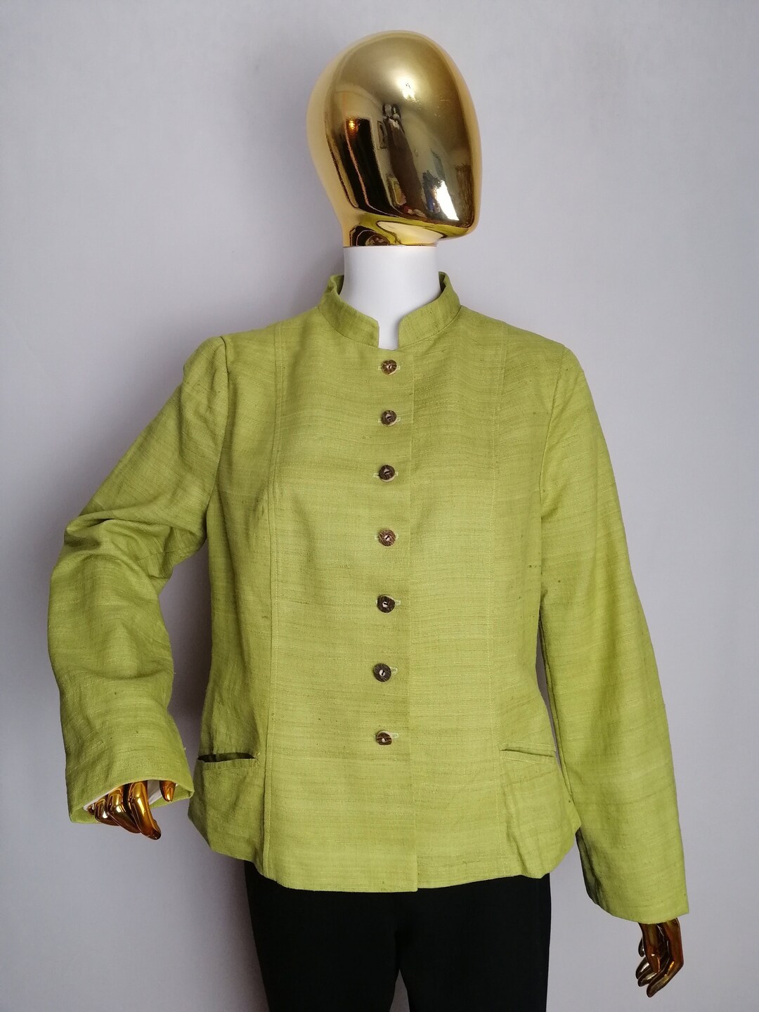 Trachten Silk Jacket, Green Austrian Blazer, Traditional Tyrol Folk ...